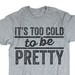 It's Way Too Cold to Be Pretty Shirt. Funny Shirt. T Shirt. - Etsy