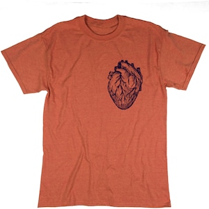 Anatomic Heart T Shirt. Human Heart Shirt. Pocket Print. Unisex Shirt ...