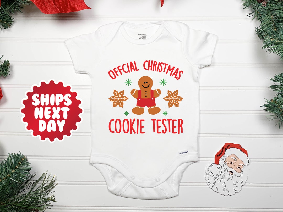 Official Christmas Cookie Tester Onesie® - Gingerbread Men Bodysuit ...