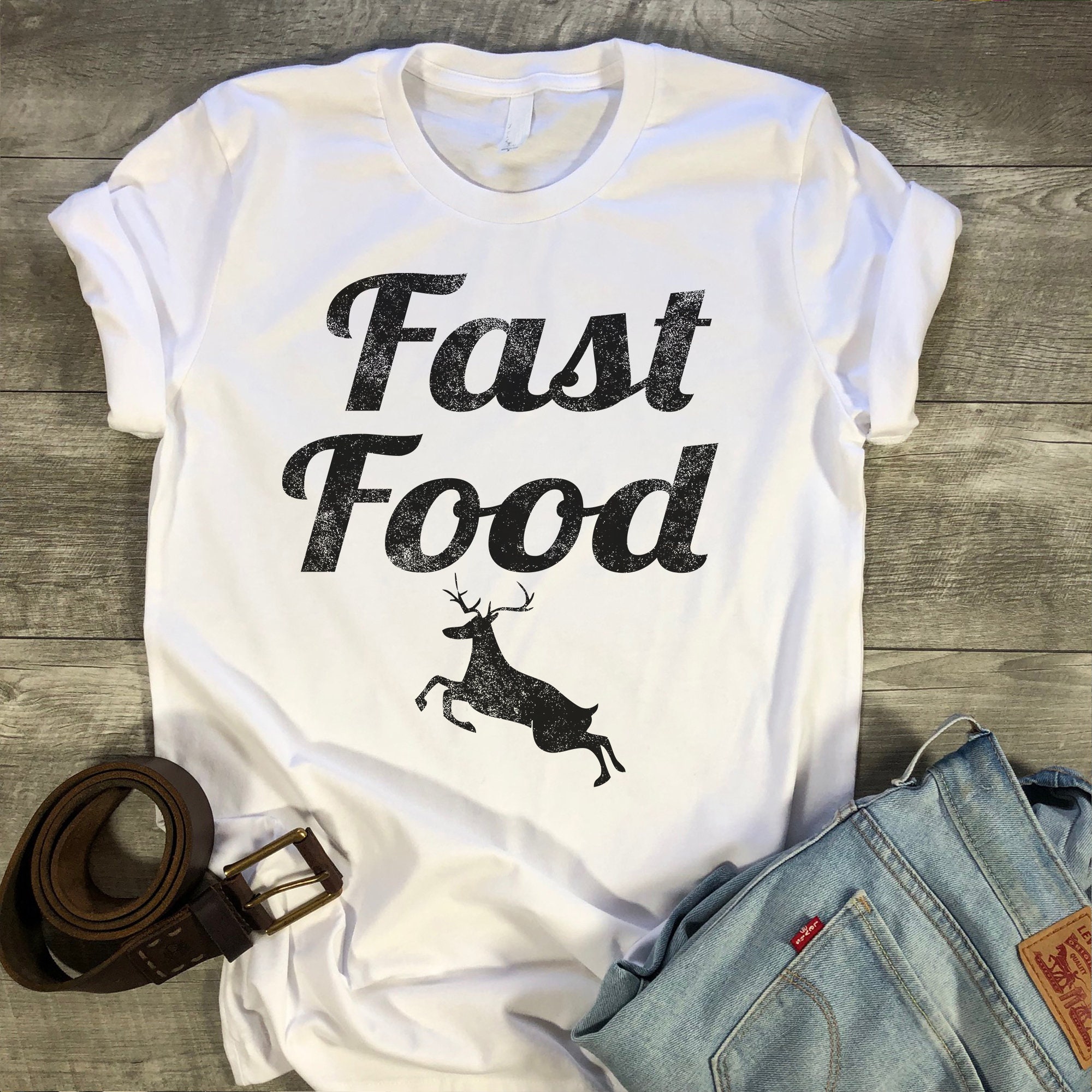 Fast Food Shirt. Deer Shirt. Funny Food Shirt. Food T-shirt. - Etsy
