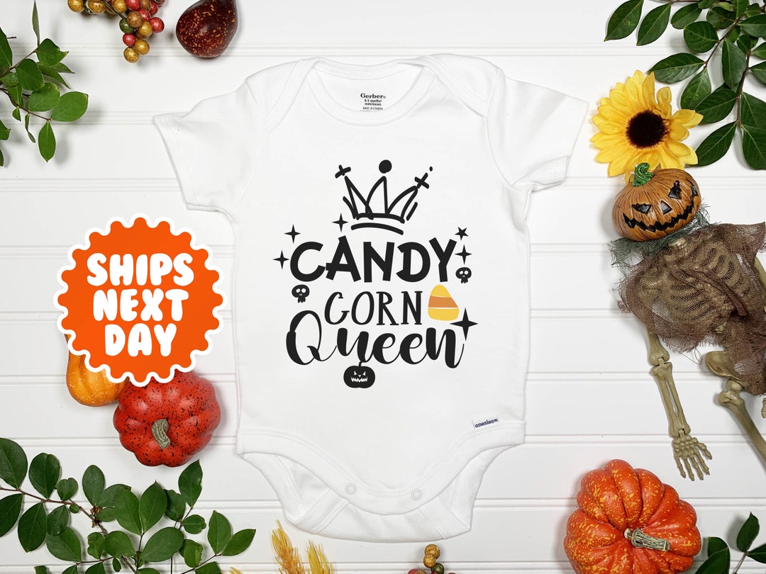 Candy Corn Queen Onesie® - Cute Halloween - Baby Bodysuit - Retro ...