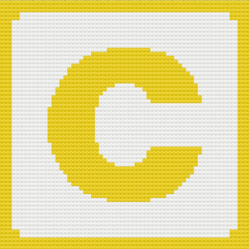 Letter C Block Afghan, Crochet Pattern, Corner to Corner, C2C - Etsy