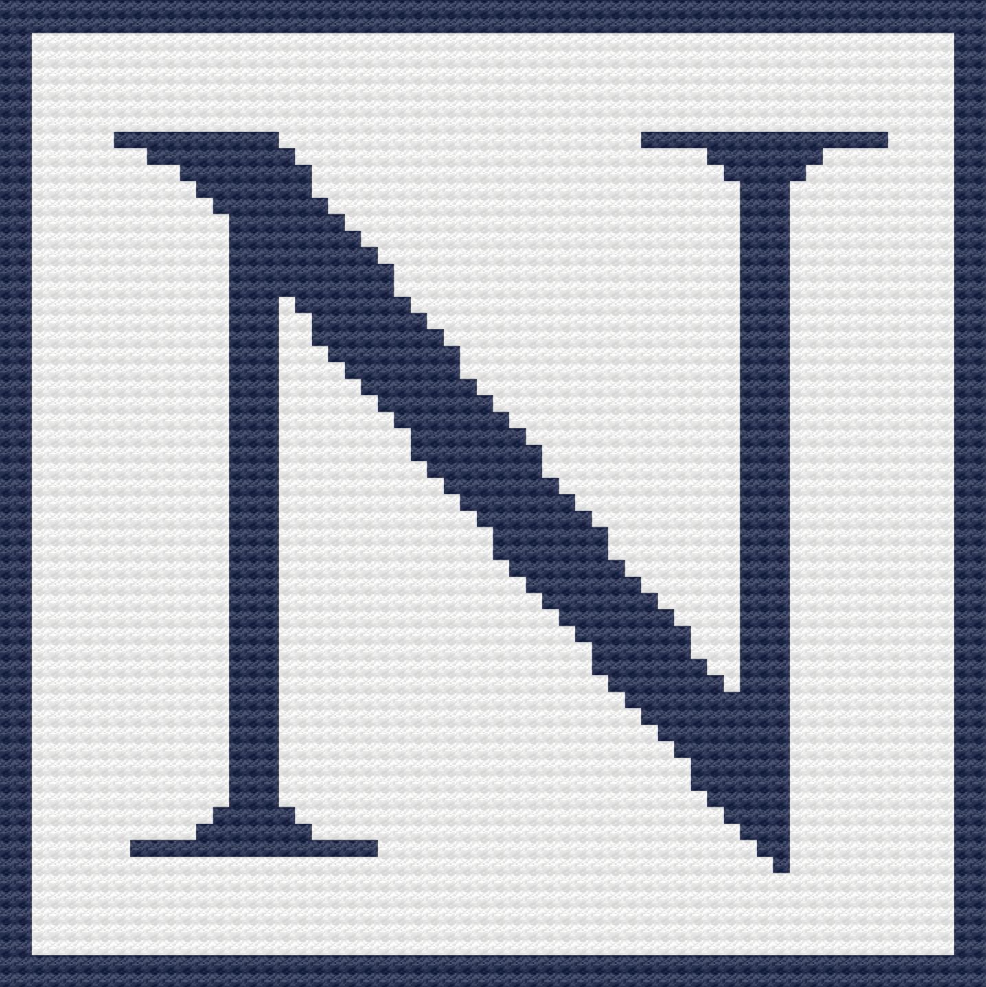 Letter N Kidtimes Afghan, Crochet Pattern, Corner to Corner, C2C - Etsy
