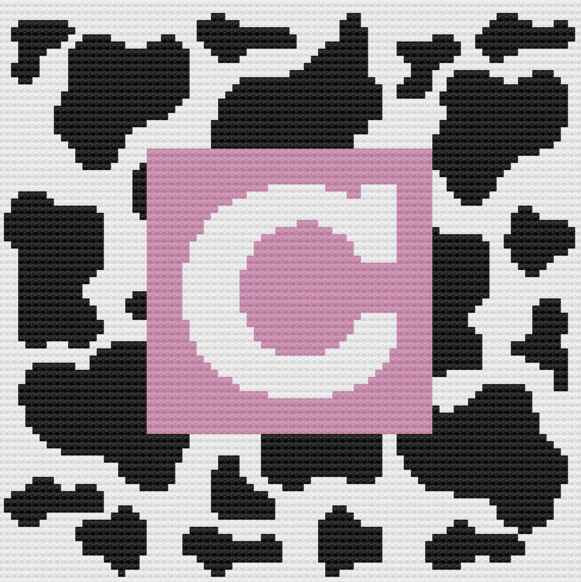 Letter C Cow Print Afghan, Crochet Pattern, Corner to Corner, C2C - Etsy