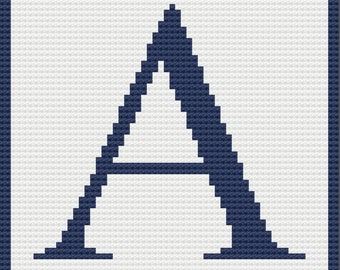 Letter A Varsity Afghan, Crochet Pattern, Corner to Corner, C2C - Etsy