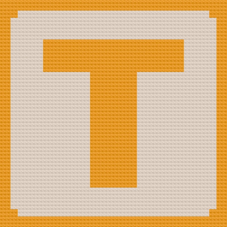 Letter T, Small Block Afghan, Crochet Pattern, Corner to Corner, C2C - Etsy