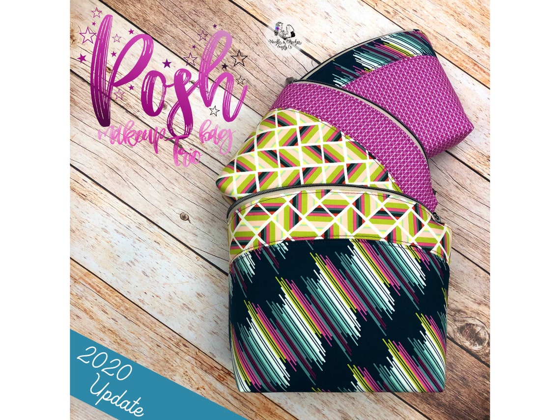 PDF Sewing Pattern Posh Makeup Bag Trio Sunset Posh Add-on - Etsy