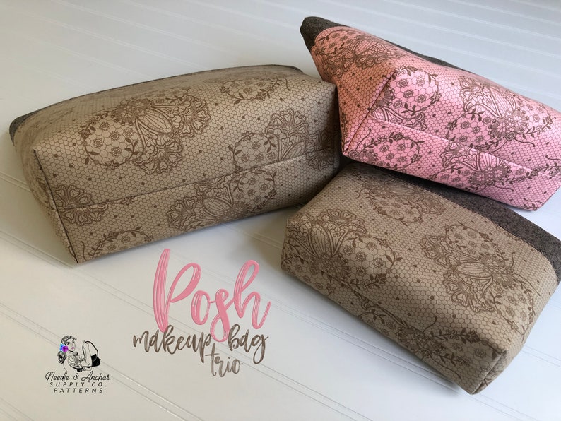 PDF Sewing Pattern - Posh Makeup Bag Trio + Sunset Posh Add-on - Etsy