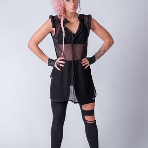 Black Mesh Top/gothic Fishnet Vest - Etsy