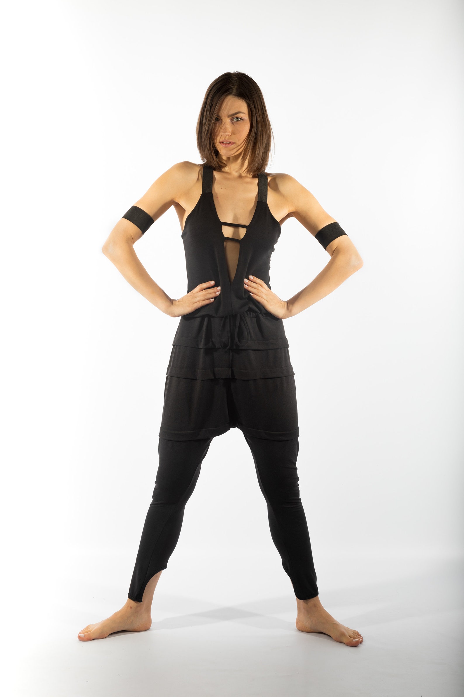 Urban baggy backless jumpsuit sleeveless deep V-neck | Etsy