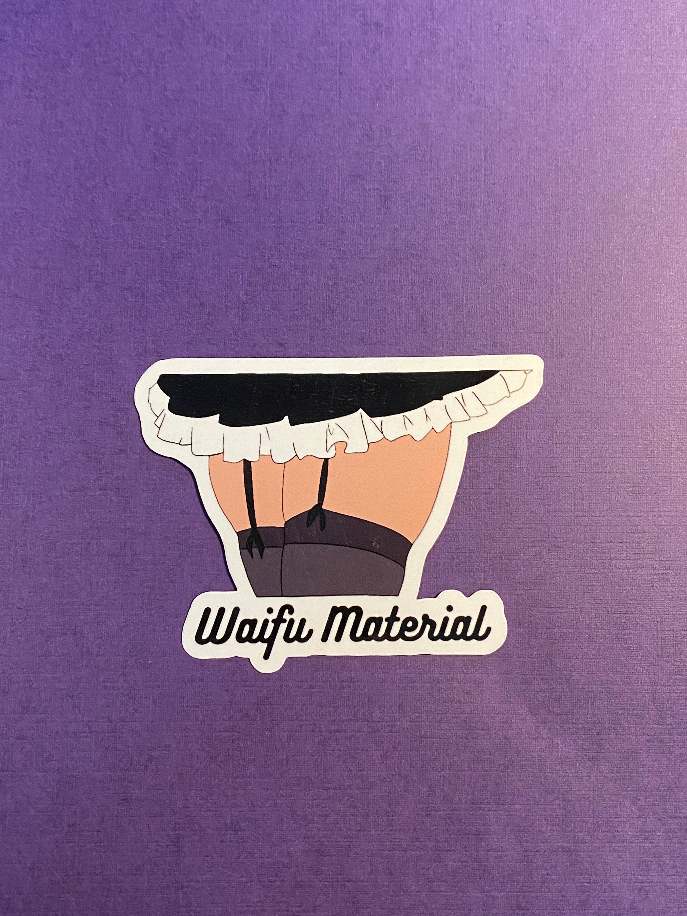 Waifu Material Pegatina Brillante Etsy España
