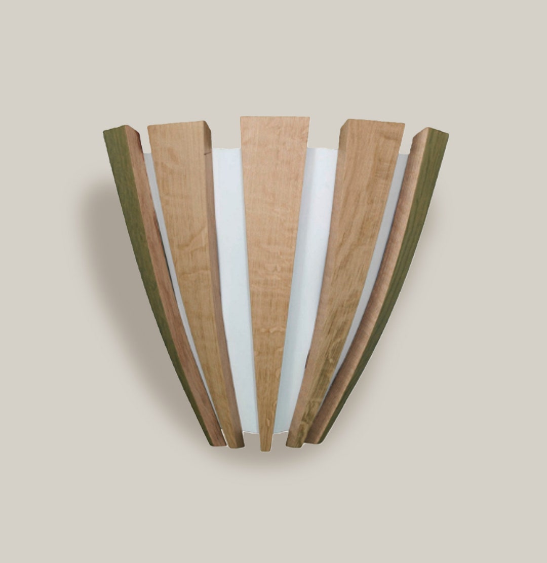 Modern Wooden Wall Light, Oak Wall Light, Unique Lighting, Vintage Wall ...