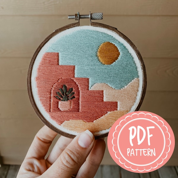 Desert Embroidery Pattern - Etsy