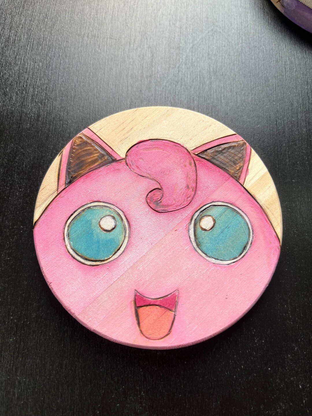 Jigglypuff Wood Burned and Water Color Wooden Coaster Pokémon - Etsy