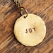 CUSTOM STAMPED Keychain Brass Disc Tag Customizable - Etsy