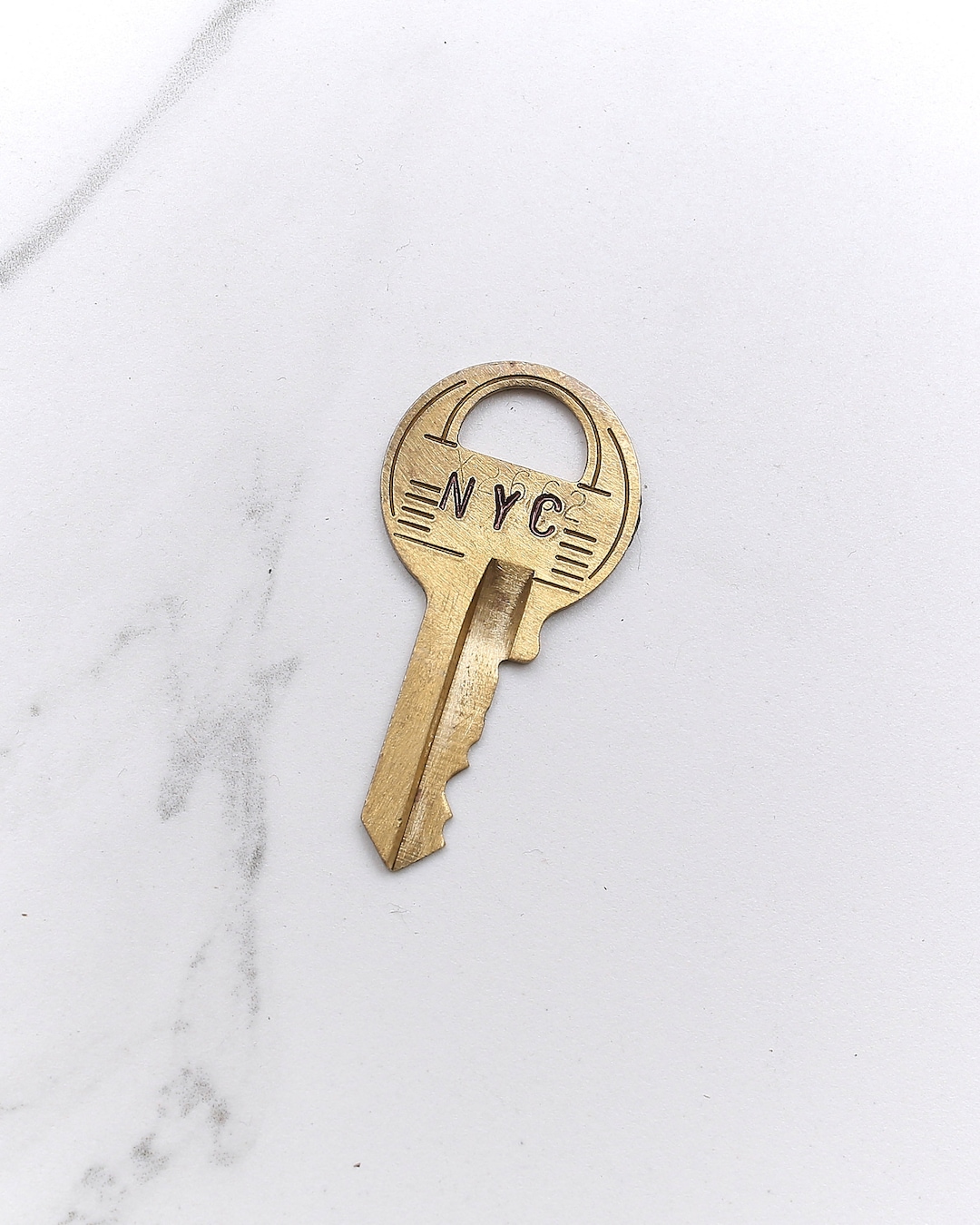 NYC - New York City Key - Hand Stamped Key Necklace or Keychain - A ...