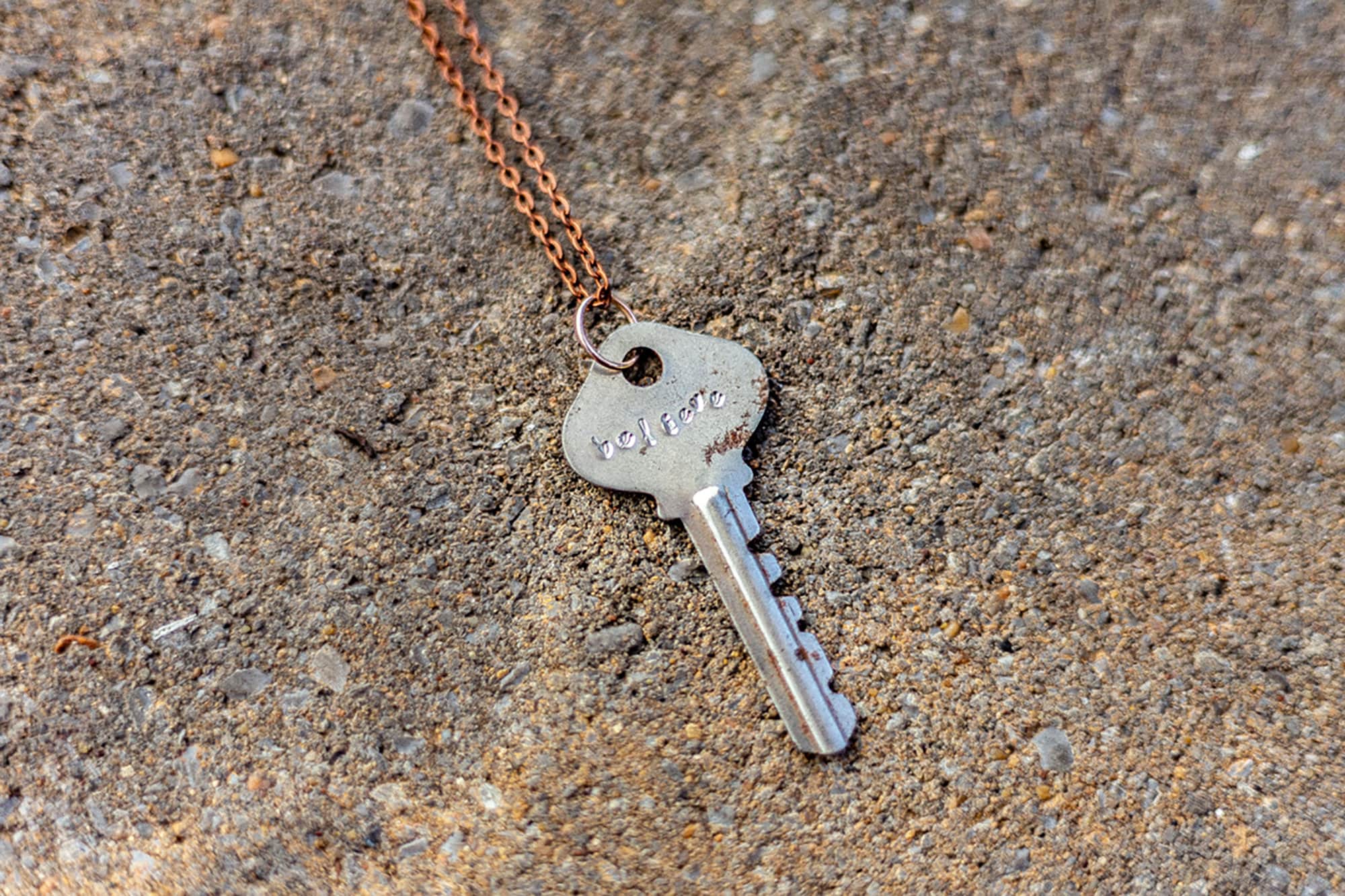 CURSIVE FONT Personalized Key Necklace With Multiple | Etsy