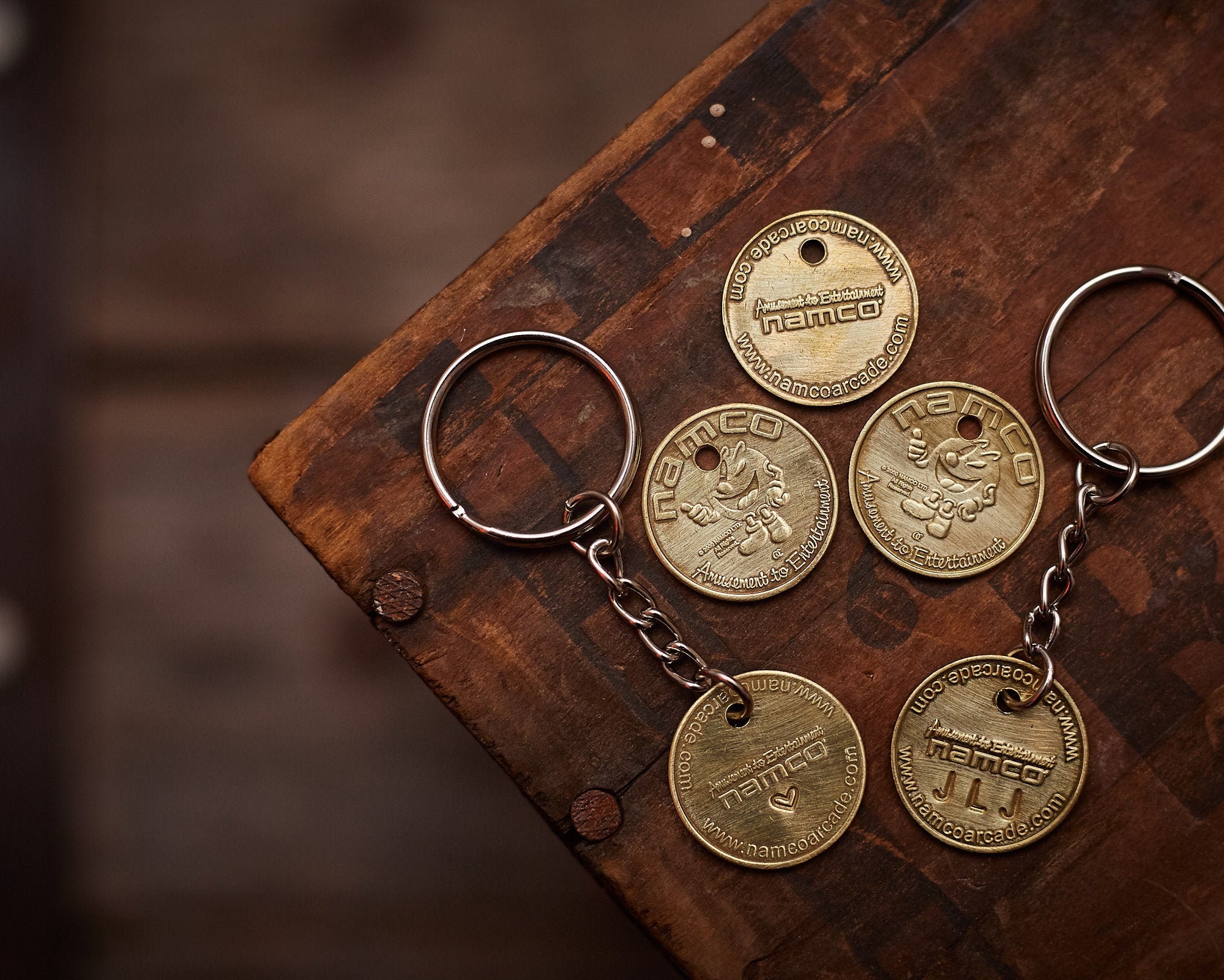 PACMAN NAMCO KEYCHAIN Arcade Token stamped with your letters | Etsy