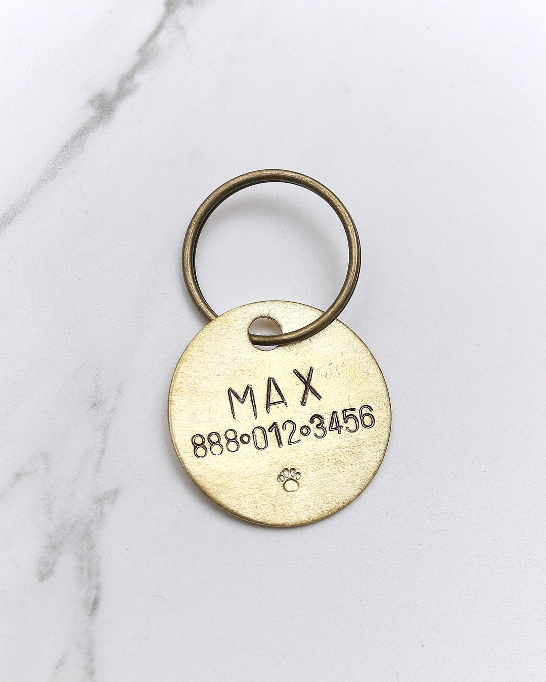 Custom Stamped Dog ID Tag - Personalized Pet Ientification Tag for Your ...