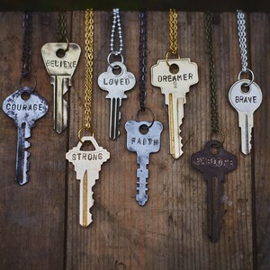 Men's Personalized Vintage Key Necklace - YOU Choose the Key and ...