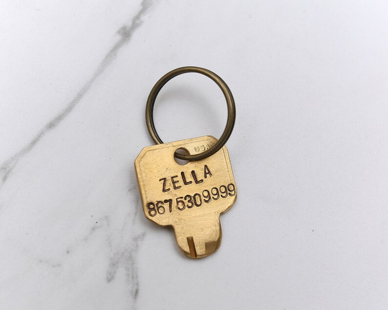 Recycled Key Dog Tag Personalized Pet ID Tag for Your Dog or | Etsy