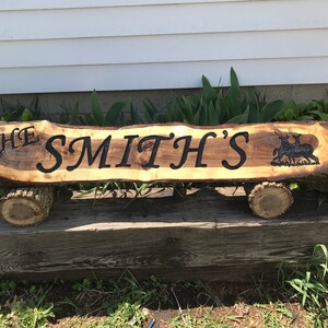 Custom Carved Wooden Log Sign - Etsy