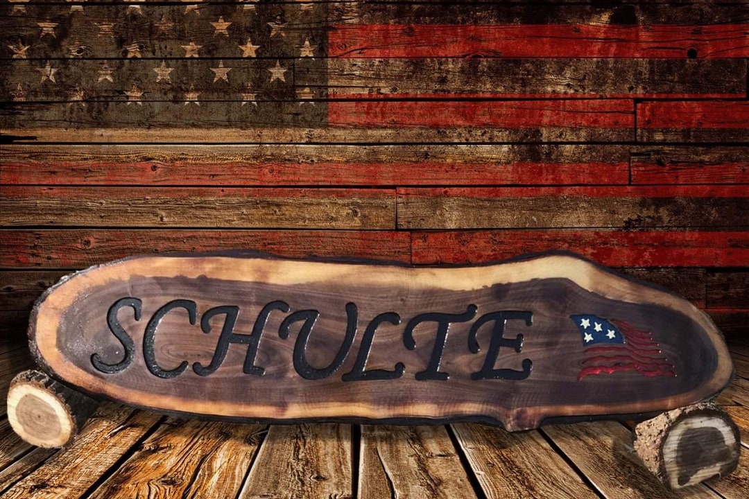 Custom Carved Bowed Walnut Signs - Etsy