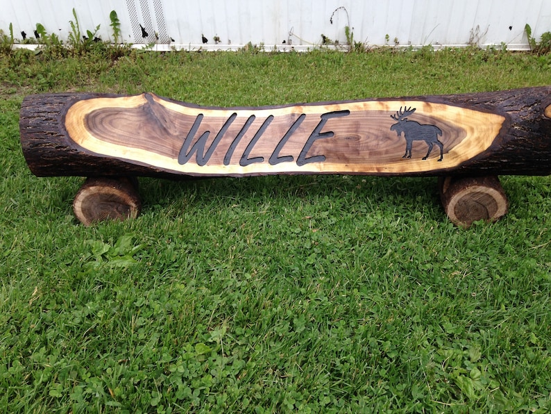 Custom Carved Wooden Log Sign - Etsy