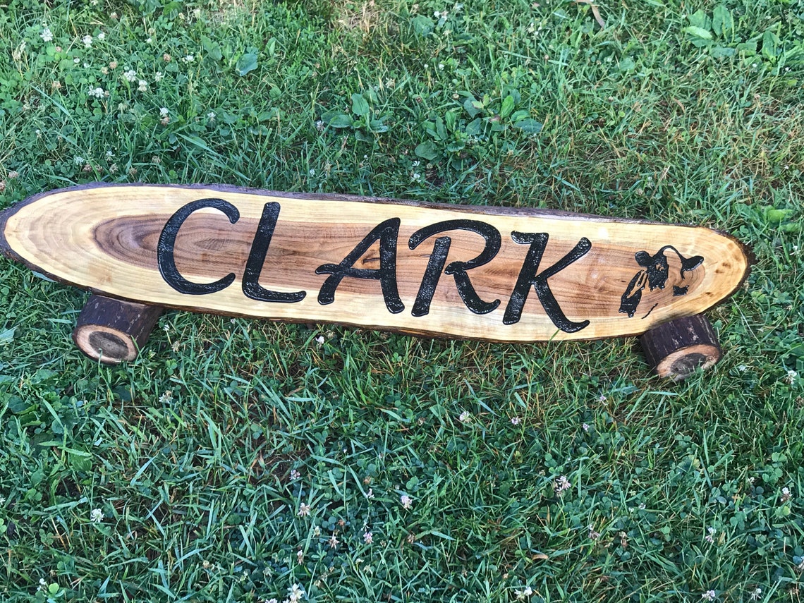 Custom Carved Bowed Walnut Signs - Etsy