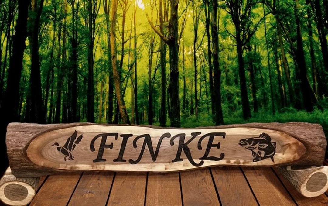 Custom Carved Wooden Log Sign - Etsy