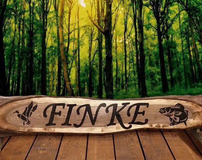 Custom Carved Wooden Log Sign - Etsy