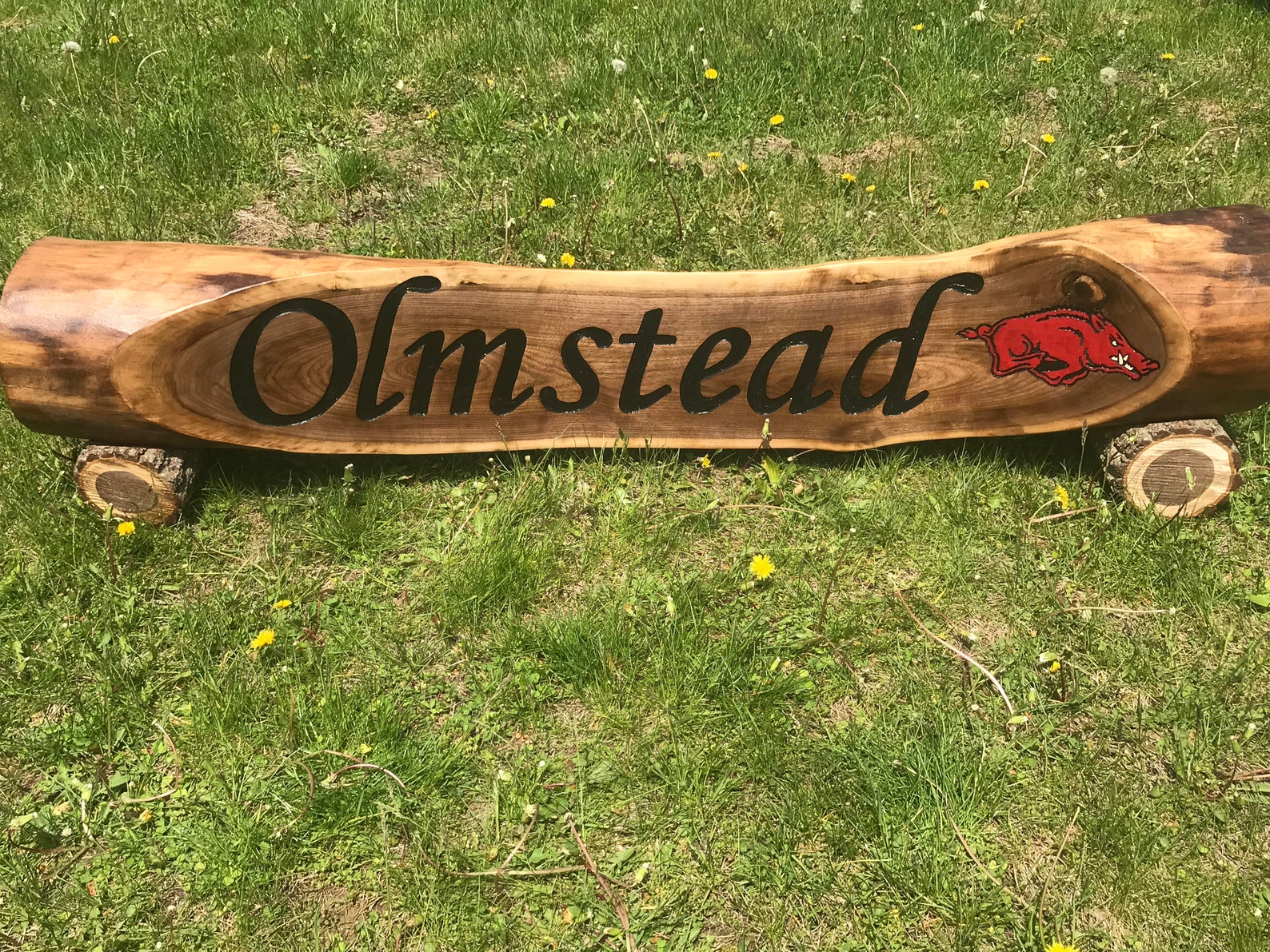 Custom Sign, Debarked Log, Outdoor Sign, Garden Decor, Personalized ...
