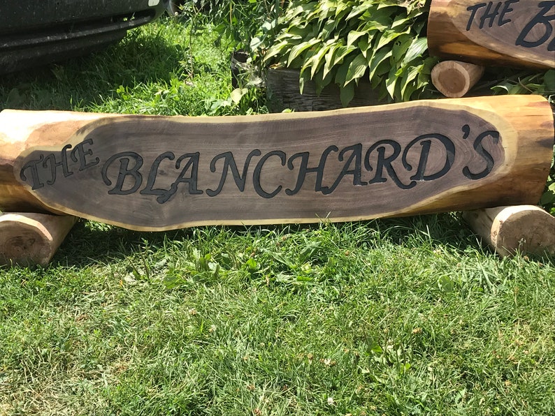Custom Sign, Debarked Log, Outdoor Sign, Garden Decor, Personalized ...