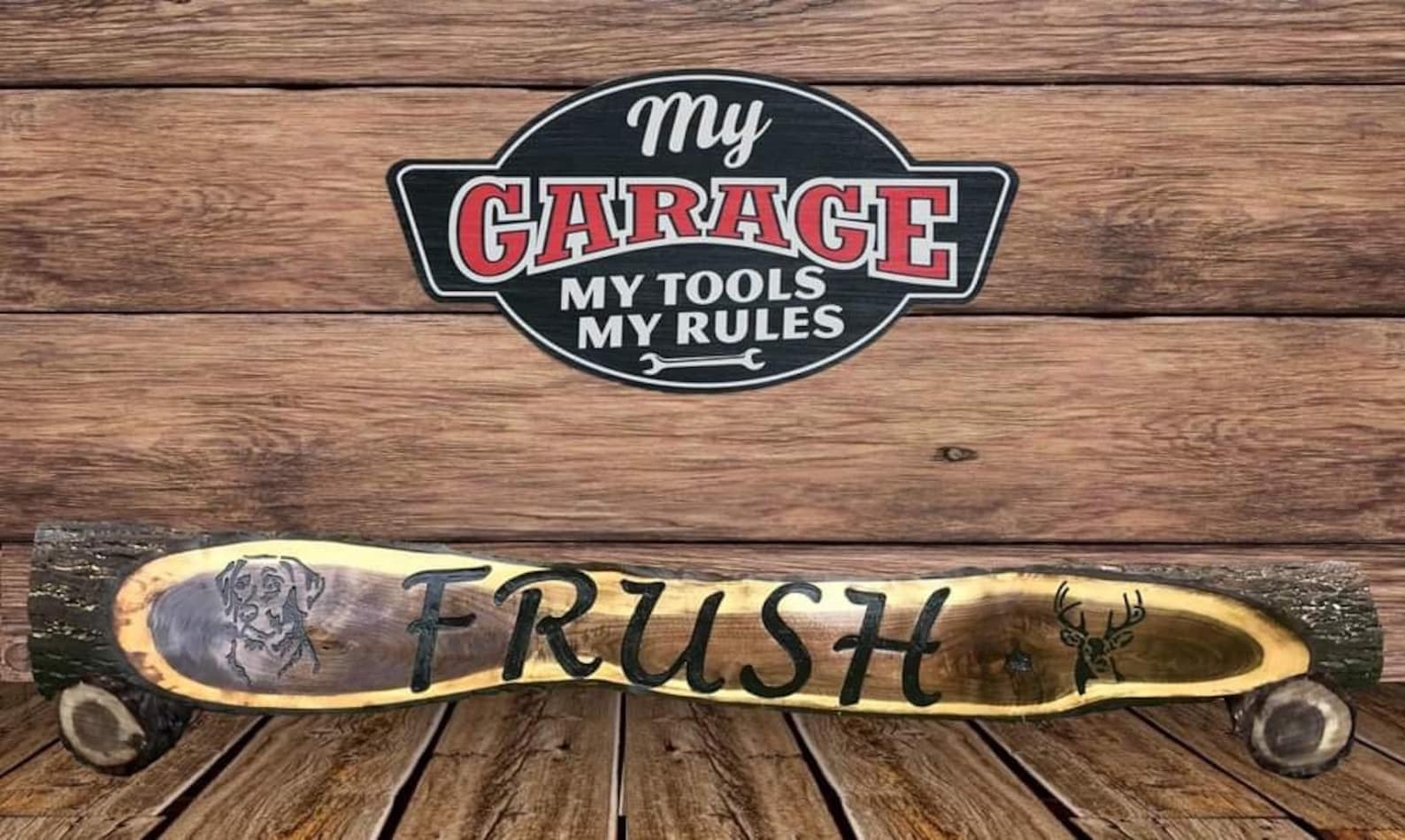 Custom Carved Wooden Log Sign - Etsy