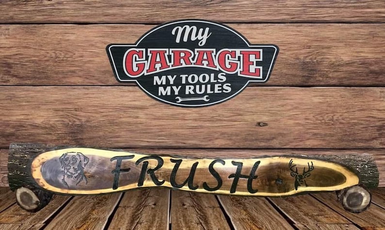 Custom Carved Wooden Log Sign - Etsy