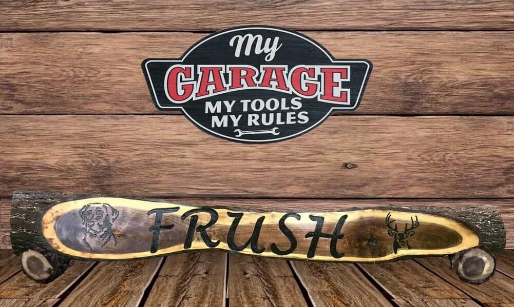 Custom Carved Wooden Log Sign - Etsy