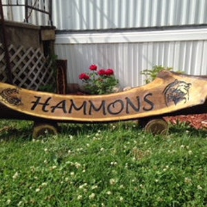 Custom Carved Wooden Log Sign - Etsy
