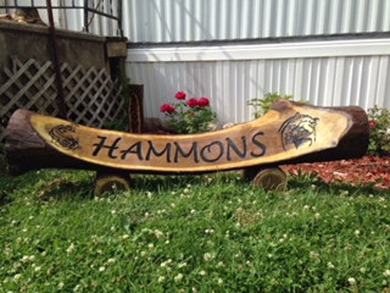 Custom Carved Wooden Log Sign - Etsy
