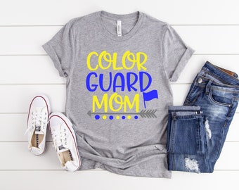 Glitter Color Guard Mom T-shirt Band Shirts Short Sleeve Tshirt Bella ...