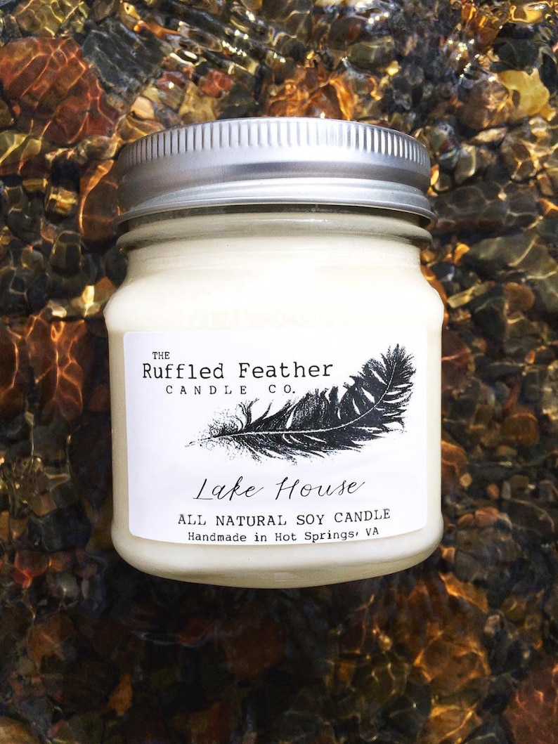 Lake House Soy Candle, All Natural Soy Candle, 10oz, the Ruffled ...