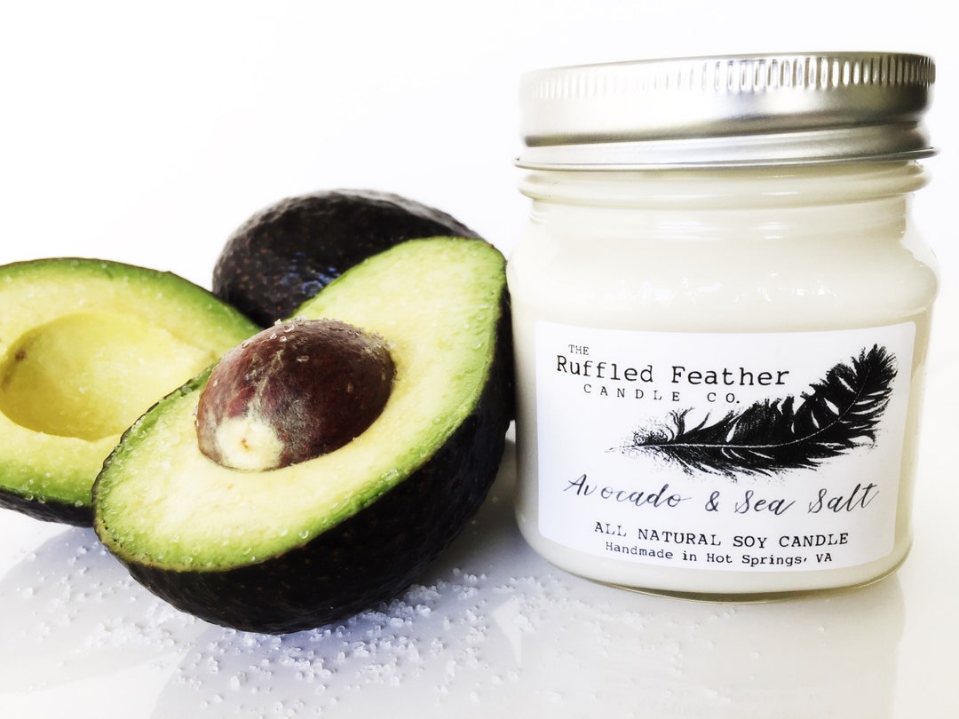 Avocado & Sea Salt Soy Candle, the Spa, All Natural Soy Candle, 10oz ...