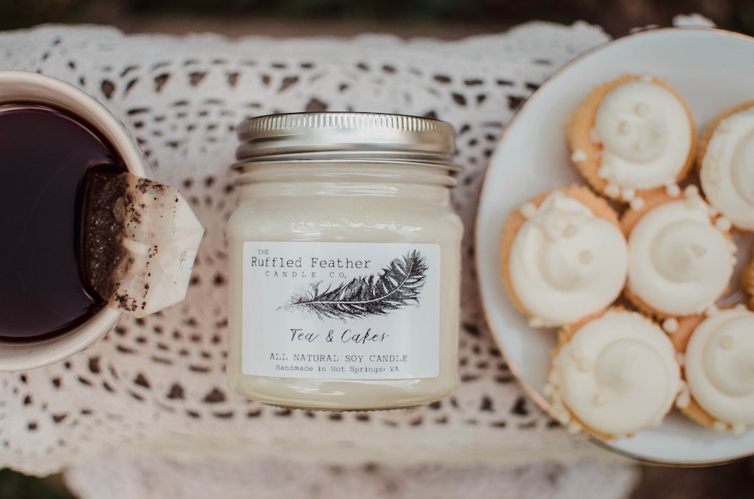 Tea & Cakes Soy Candle, All Natural Soy Candle, 10oz, the Ruffled ...