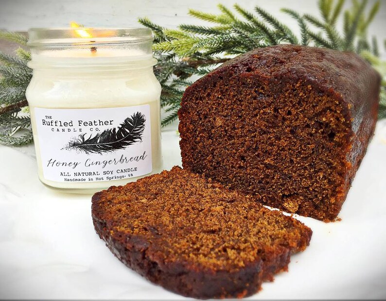 Honey Gingerbread Soy Candle, All Natural Soy Candle, 10oz, the Ruffled ...