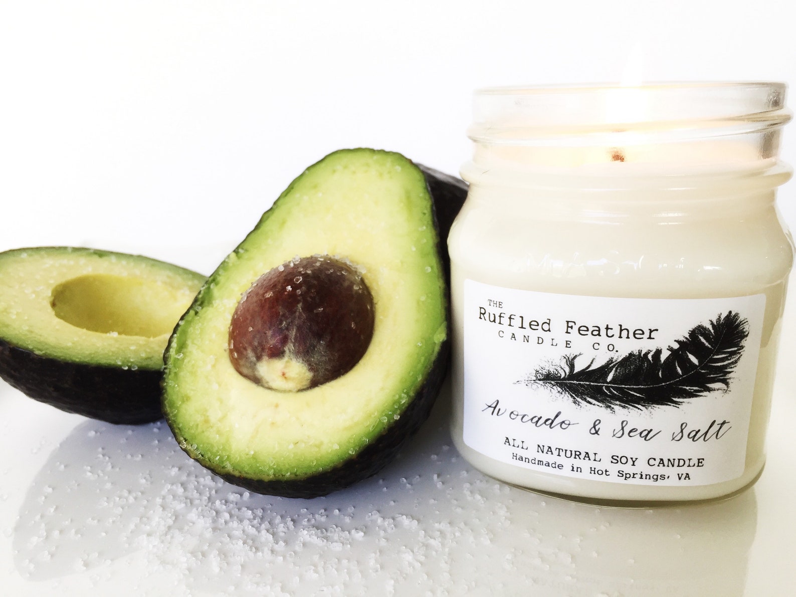 Avocado & Sea Salt Soy Candle, the Spa, All Natural Soy Candle, 10oz ...