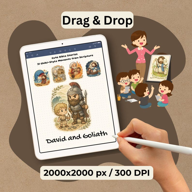 31 Bible Story Stickers Set | Chibi Bible Characters | Scripture ...