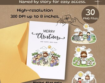 Bible Stories Clipart, Chibi Christian Clip Art, New Testament PNG Set ...