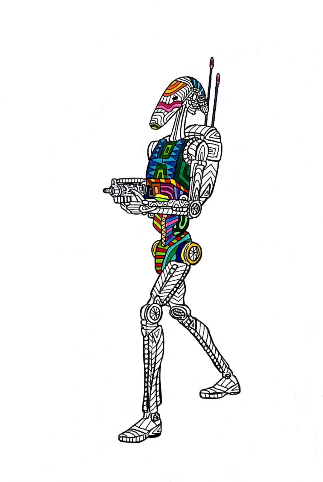 Battle Droid Coloring Page, Star Wars Coloring Page, Coloring Pages ...