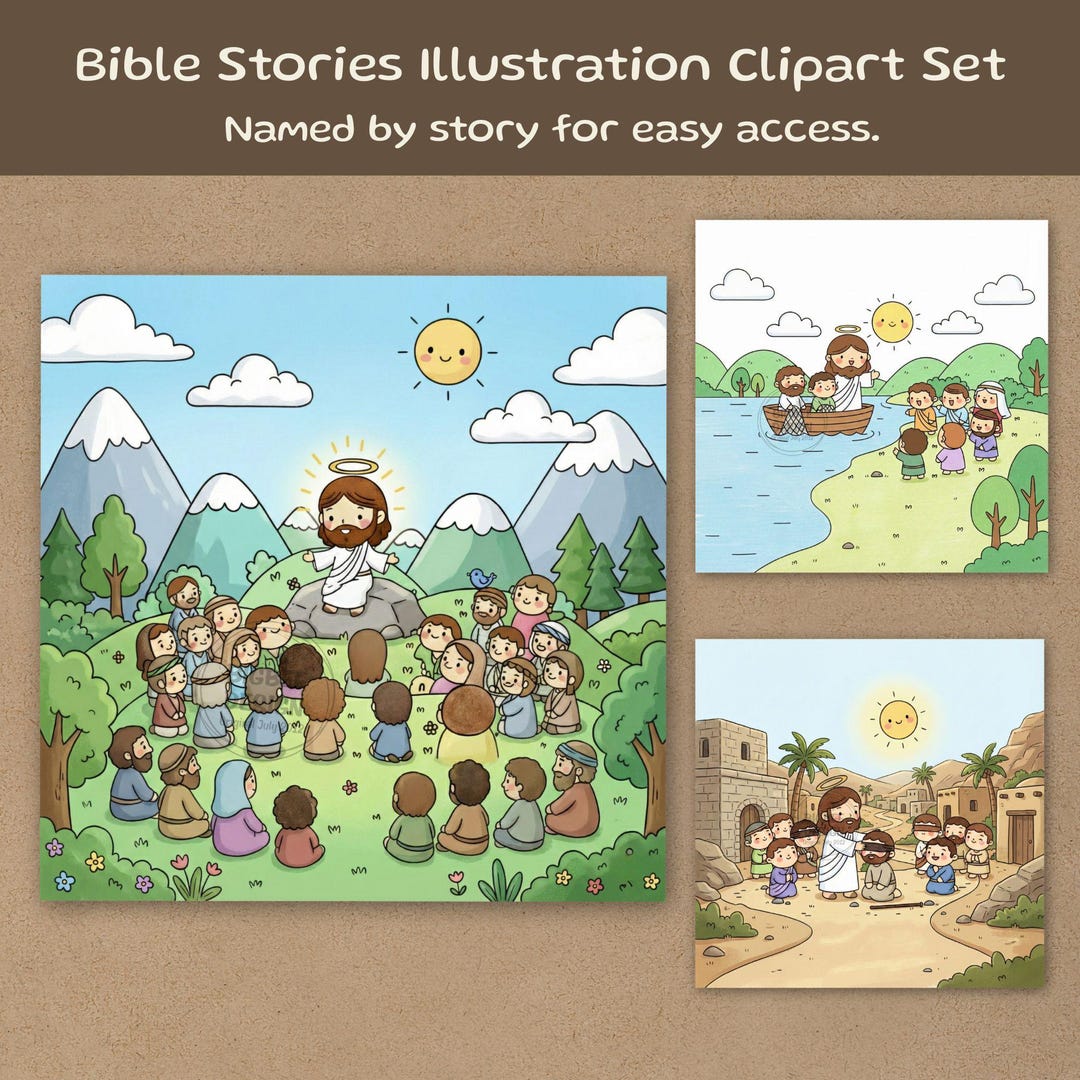 Bible Stories Clipart Collection, 30 JPEG Files, Christian Teaching ...