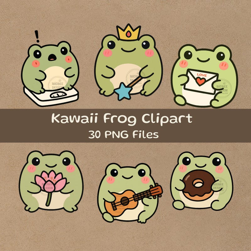 Frog Kawaii Drawing - Etsy