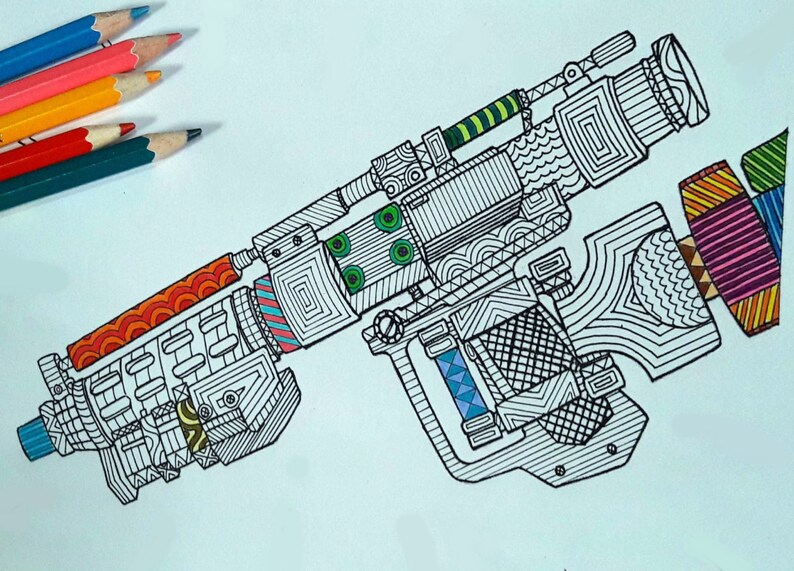 Star Wars Coloring Page, Blaster Coloring Pages, Coloring Pages, Adult ...